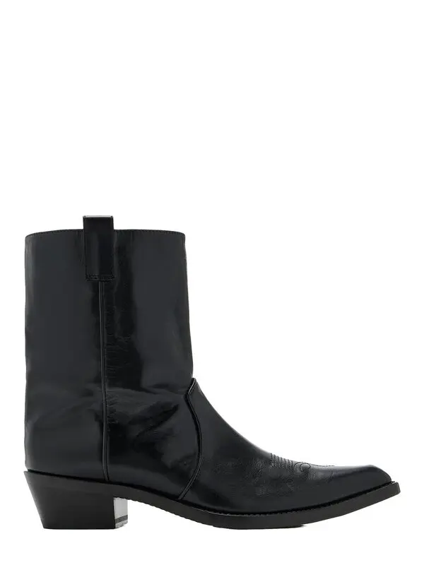 Khaite Clive Leather Ankle Boots - Black