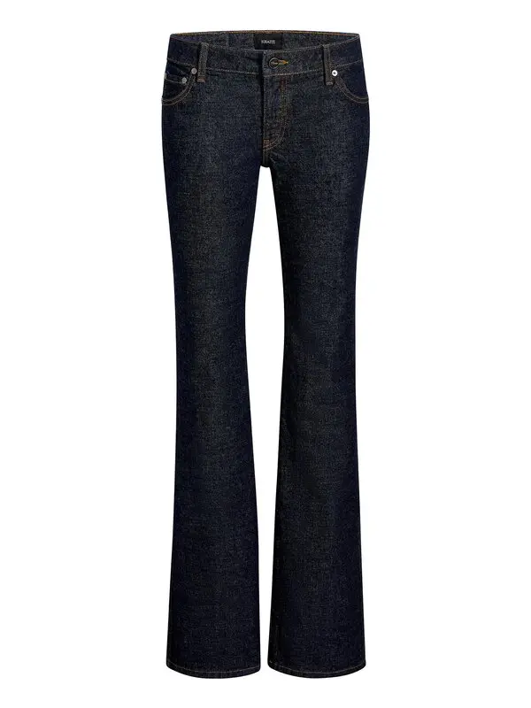 Khaite Conforti Stretch Low-rise Flared Jeans - Blue