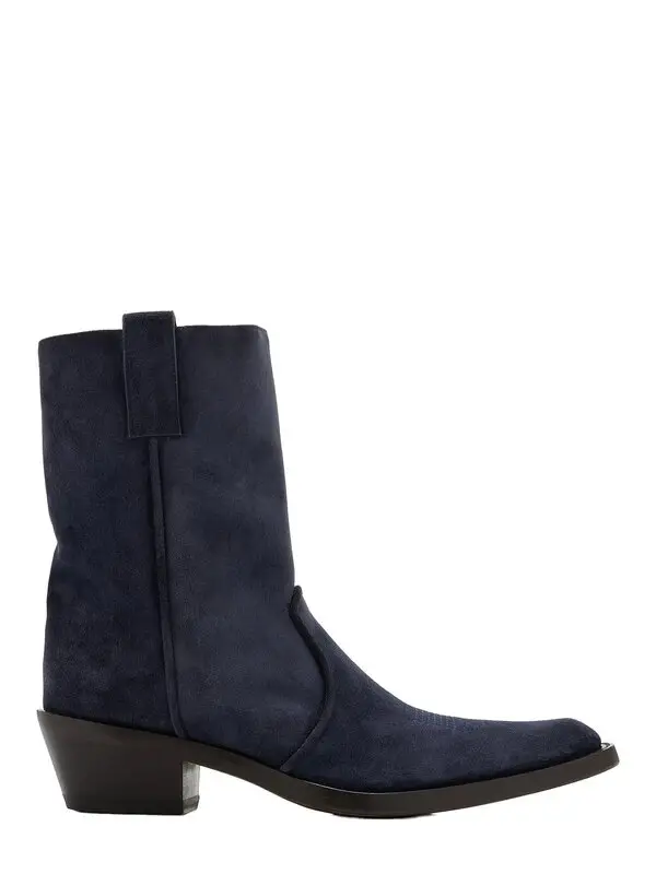 Khaite Clive Suede Ankle Boots - Navy