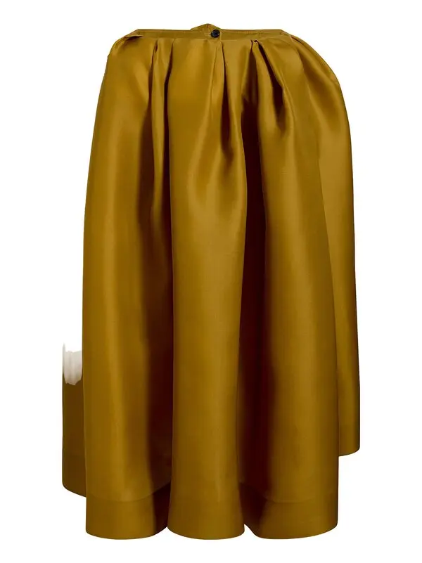 Khaite Adara Silk Twill Organza Maxi Skirt - Bronze