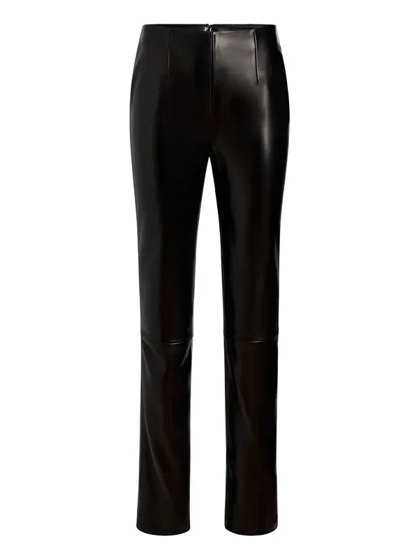 Khaite Ryden Plonge Leather Straight-leg Pants - Black