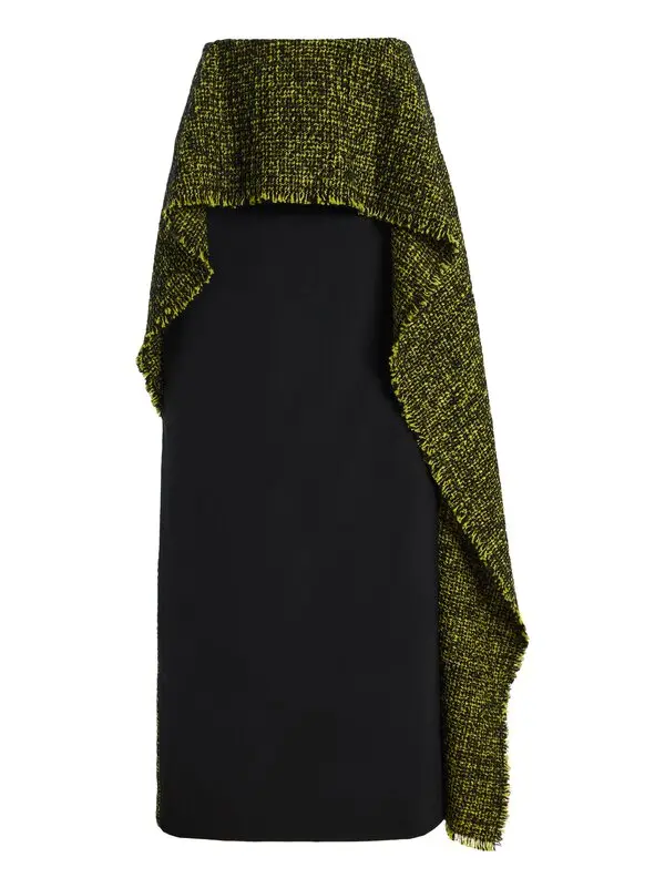 ASHLYN Willa Asymmetric Cotton-blend Maxi Skirt - Multi