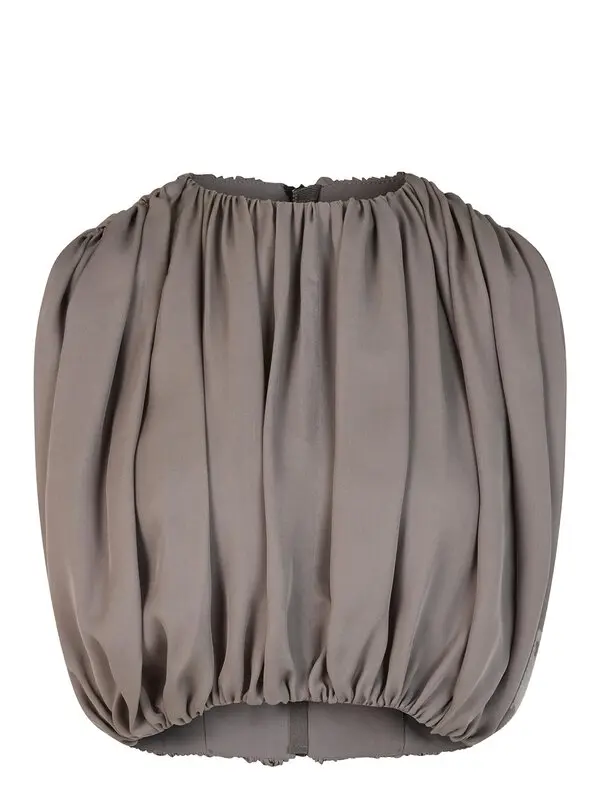 HEIRLOME Penny Gathered Silk Top - Grey