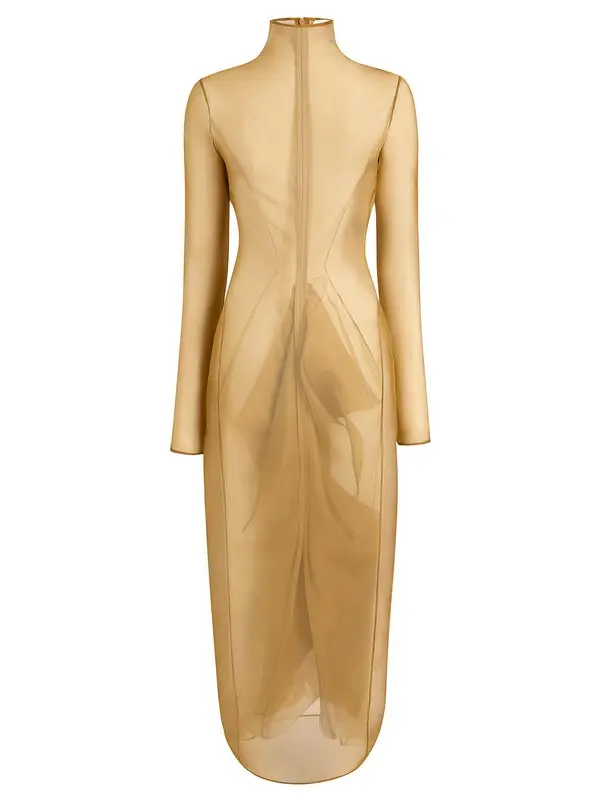 Khaite Toldo Silk Organza Maxi Dress - Bronze