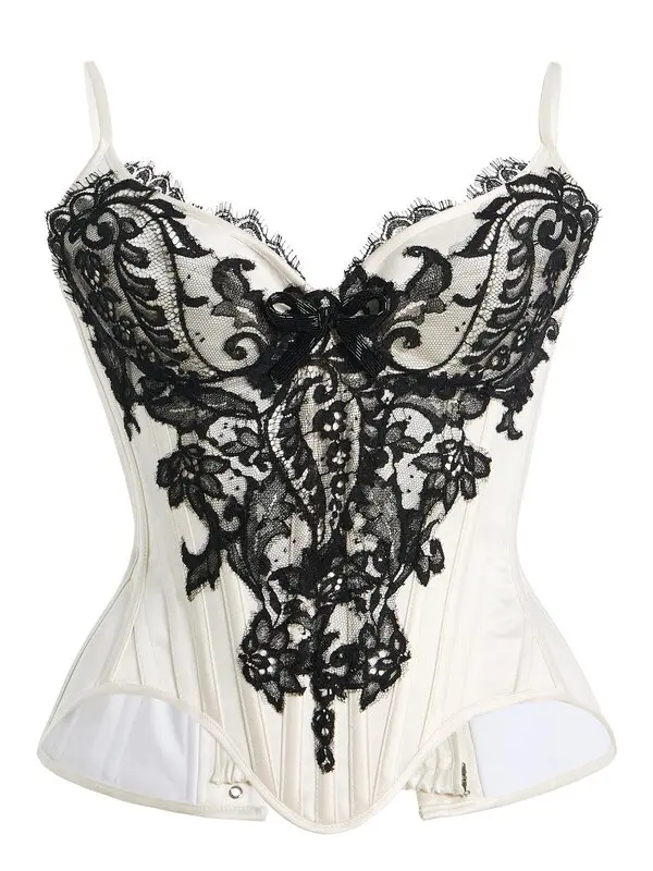 WIEDERHOEFT Exclusive Lace Corset Top - Ivory