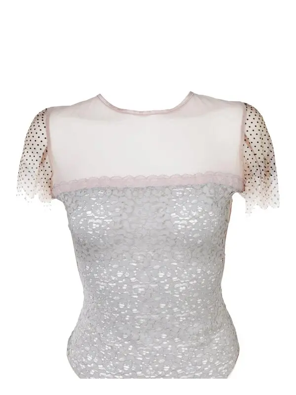LES JUPONS DE TESS The Wild Rose Lace Bodysuit - Grey