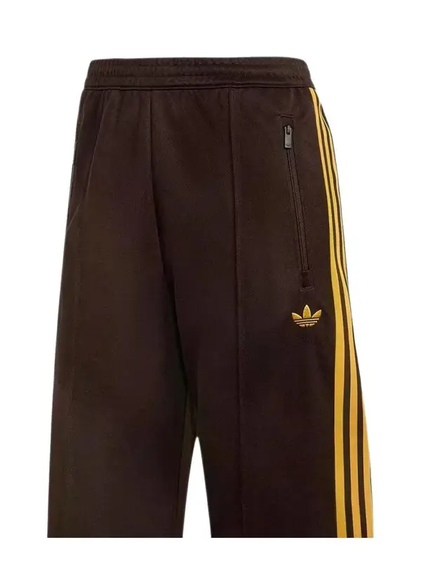 Adidas Logo-embroidered Side-stripe Track Pants - Brown