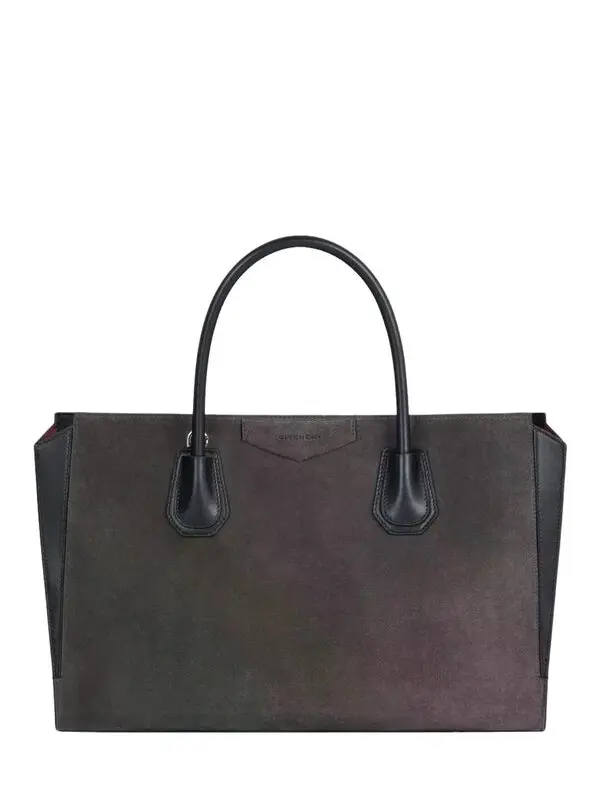 Givenchy Medium Antigona Catchall Bag In Suede Leather - Grey