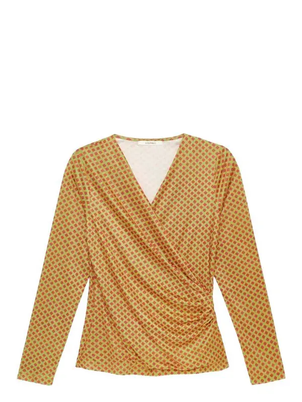 Malìparmi Micro-print Draped T-shirt - Green