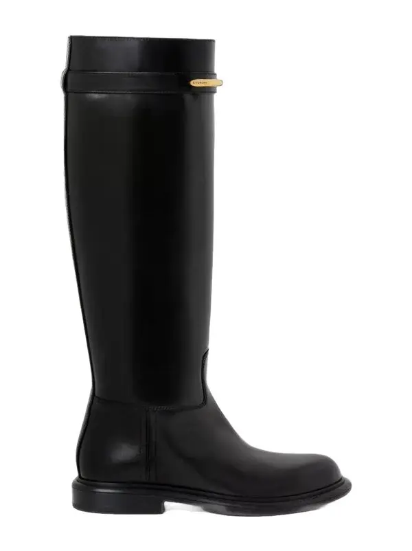 Givenchy Pinch Flat Boots In Leather - Black