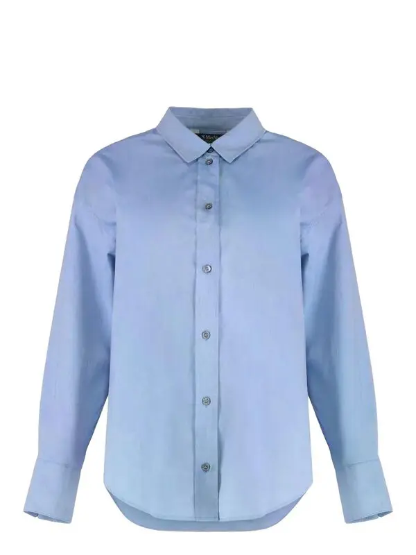 Max Mara Box-pleat Oxford Shirt - Blue