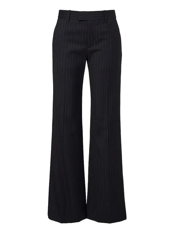 NILI LOTAN Bethany Pinstriped Wool Flared Pants - Blue