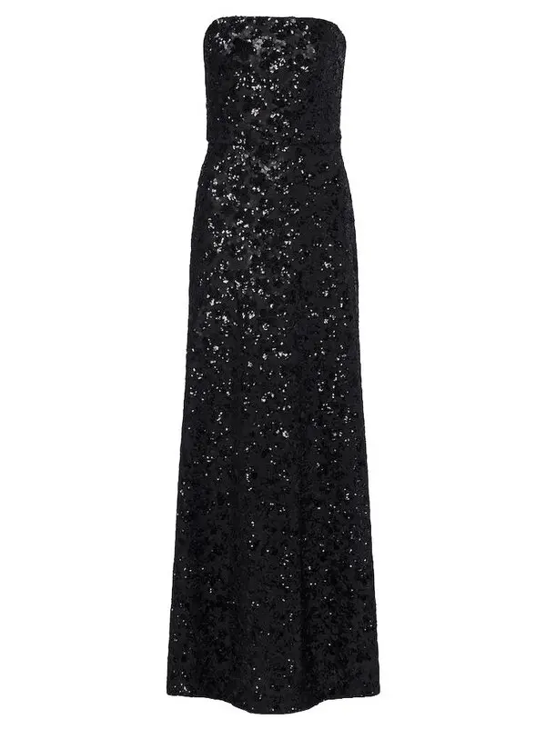Max Mara Elegante Sequined Gown - Black