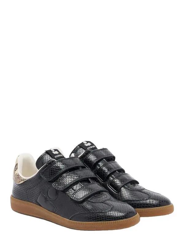 Isabel Marant Étoile Beth Snake-effect Leather Sneakers - Black