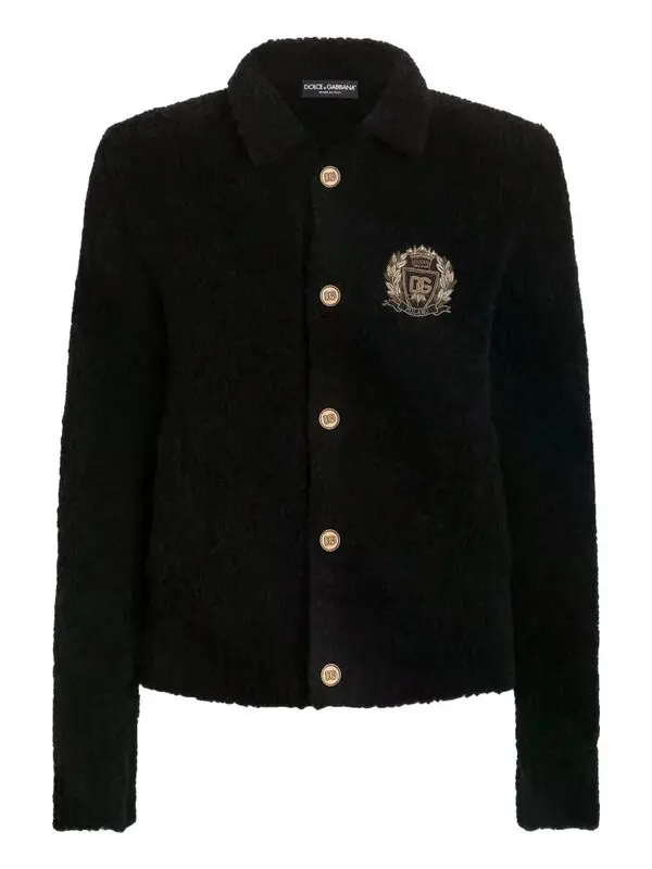 Dolce & Gabbana Alpaca-blend Cardigan With Embroidery - Black