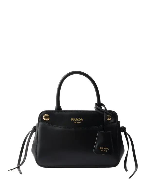 Prada Carry Mini Leather Handbag - Black