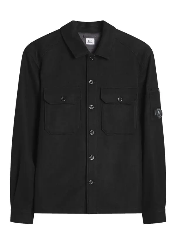 C.P. COMPANY Felt Lens Overshirt - Black