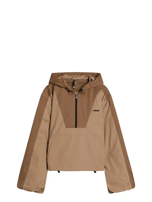 SKIMS Woven Cotton Half Zip Pullover In | Size: | Cotton/elastane | End Clothing - Khaki