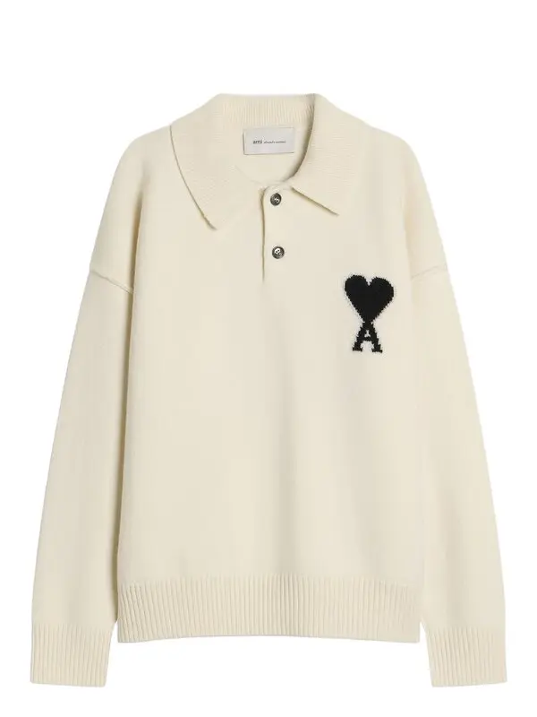 AMI Paris Contrasted Adc Polo - Nut/black