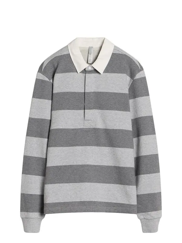 SKIMS Boyfriend Fleece Polo - Grey Heather Multi