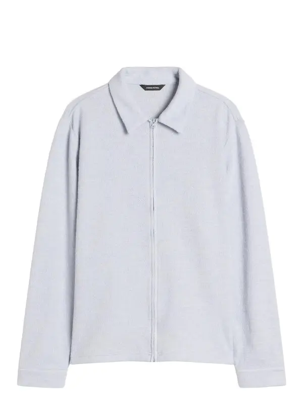 HIKING PATROL Edge Knit Zip Shirt - Lt Grey