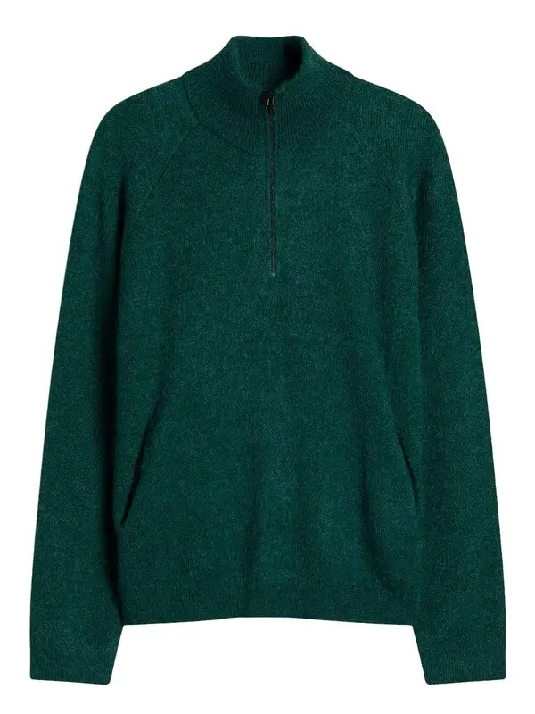 HIKING PATROL Essence Mohair Mixed Knit Top - Forest Green