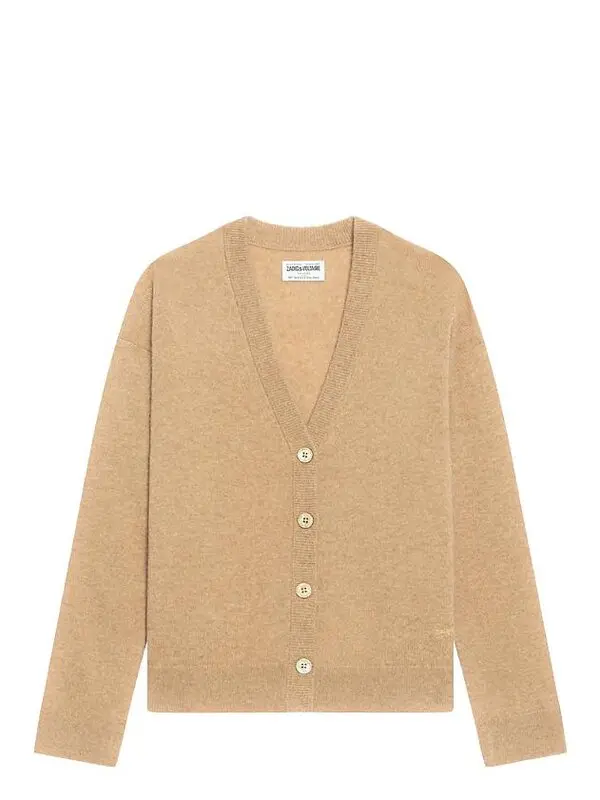 Zadig&Voltaire Mirkaz V-neck Cashmere Cardigan - Camel