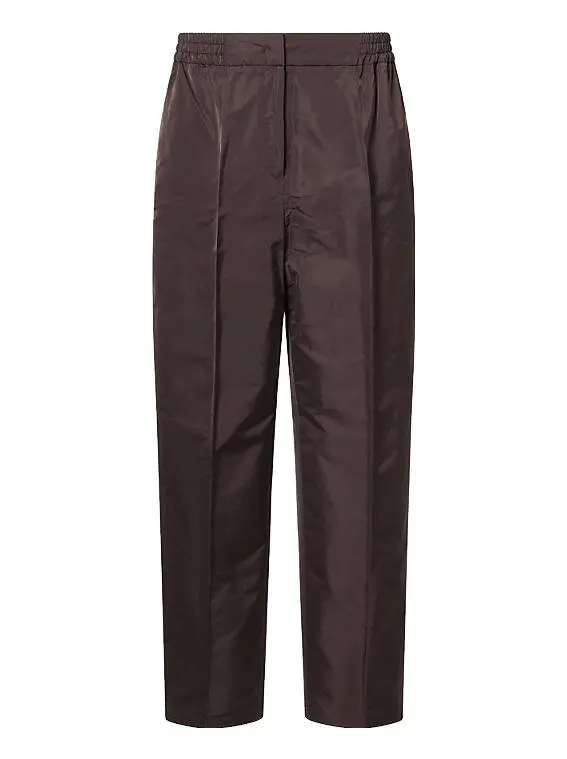 Max Mara Straight-leg Silk-blend Trousers - Dark Brown