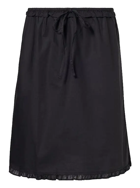 DEIJI STUDIOS One Frill Cotton Mini Skirt - Black