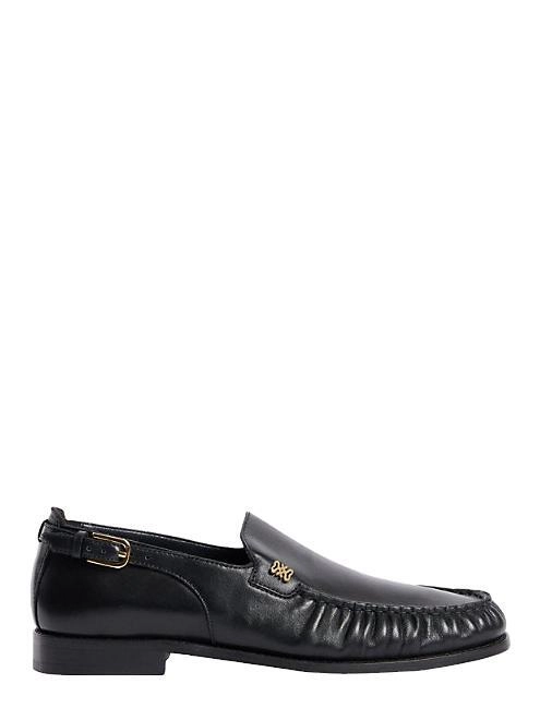 Sandro Buckle-embellished Leather Loafers - Black