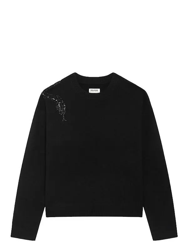 Zadig&Voltaire Markuz Rhinestone-embellished Wool-blend Jumper - Black