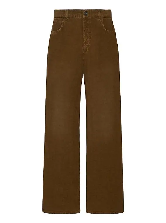THE ROW Eglitta Wide-leg Corduroy Cotton Trousers - Cinnamon
