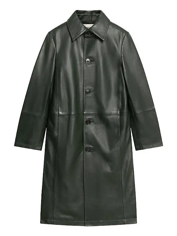 Zadig&Voltaire Mentlyr Collared Leather Coat - Gloom