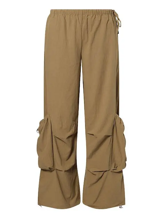DEIJI STUDIOS Drawstring-pocket Cotton Trousers - Khaki