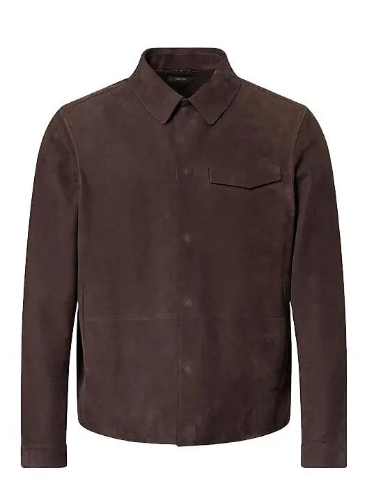 TOM FORD Nubuck Suede Leather Jacket - Dark Brown