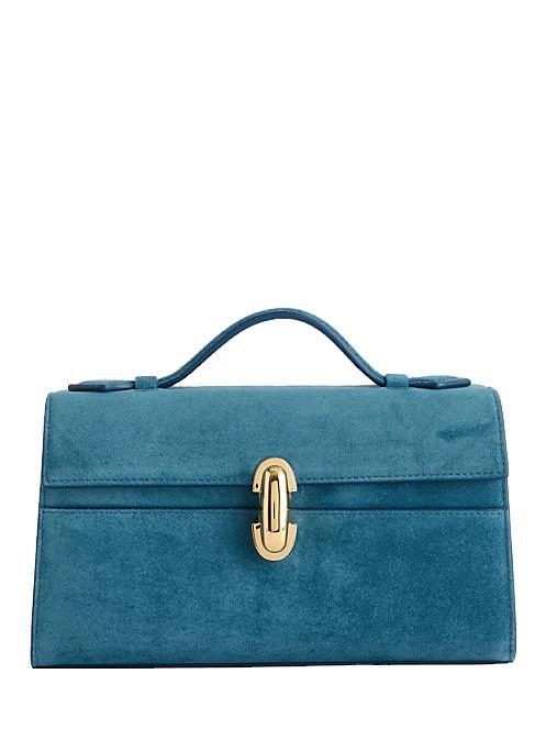 Savette Symmetry Suede Top-handle Bag - Baltic