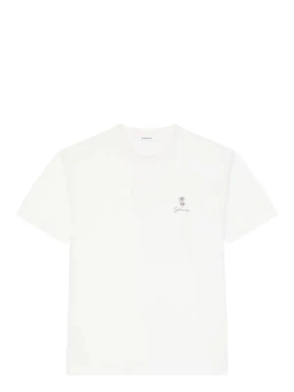 Givenchy T-shirt In Knit With Pearl Embroidery - Neutrals