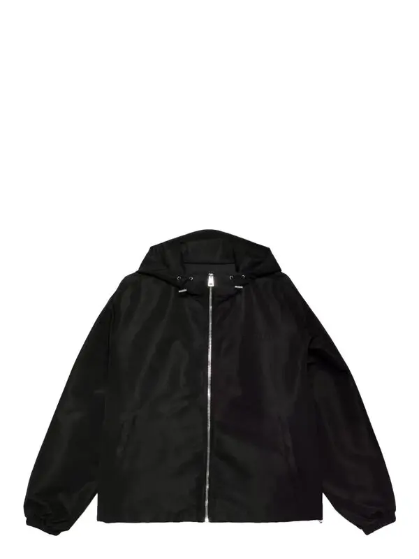 Givenchy Windbreaker In Polyfaille With Stamp Embroidery - Black