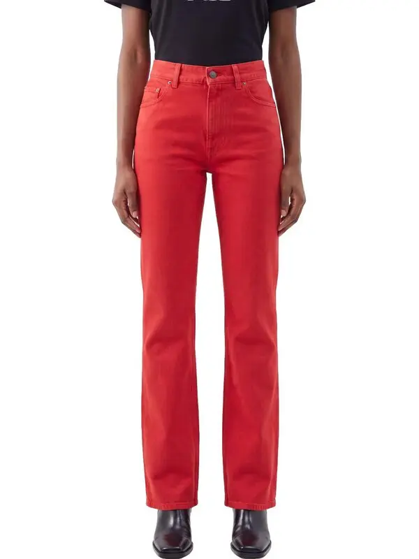 Chloé High-waisted Skinny Fit Cotton Denim Jeans - Red