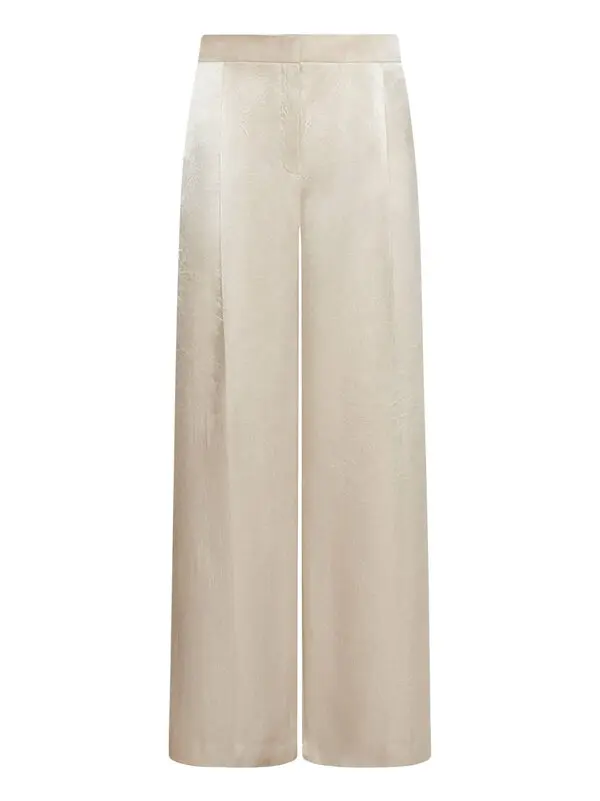 Marella Satin Wide-leg Trousers - Neutral