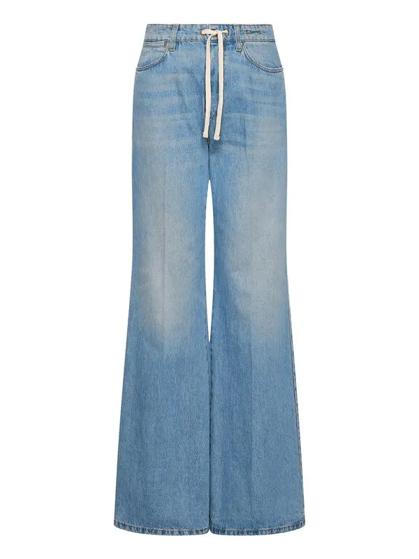 Marella Drawstring High-rise Wide-leg Jeans - Blue