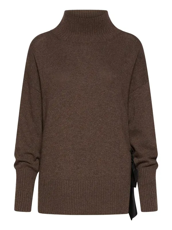 Marella Lace-detail Sweater - Brown