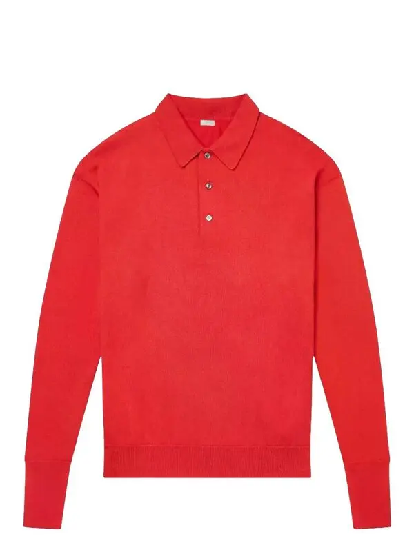 A.PRESSE Long-sleeve Polo Shirt - Red