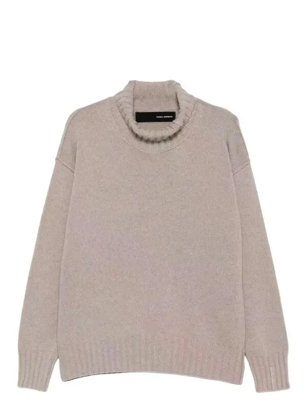 Isabel Benenato Roll-neck Drop-shoulder Sweater - Neutrals