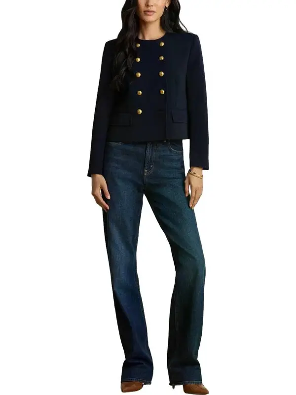 Ralph Lauren Double-breasted Sablé Crepe Jacket - Blue