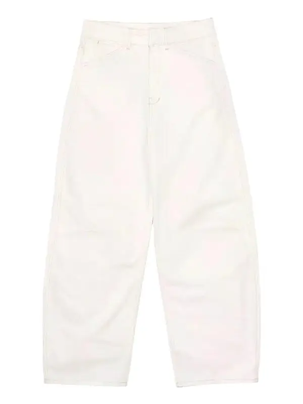 Bimba Y Lola Barrel- White Denim 5-pocket Trousers - Neutrals