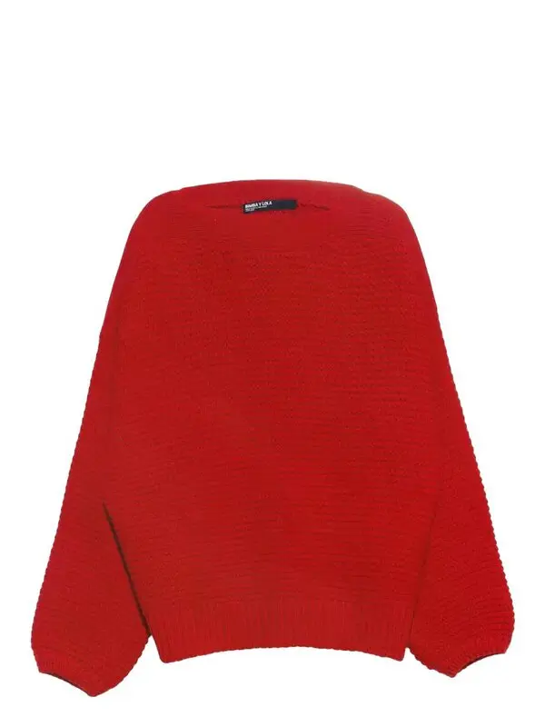 Bimba Y Lola Boat-neck Sweater With Volume - Red