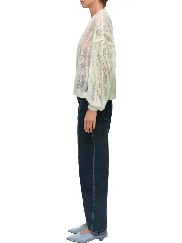 Bimba Y Lola Ivory Mohair Openwork Cardigan - Neutrals