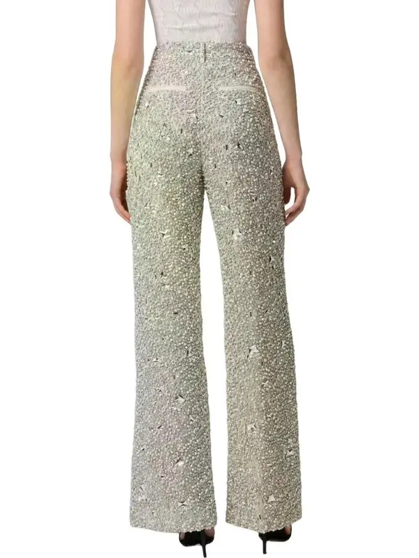 Philipp Plein Crystal-embellished Faux-pearl Trousers - Silver