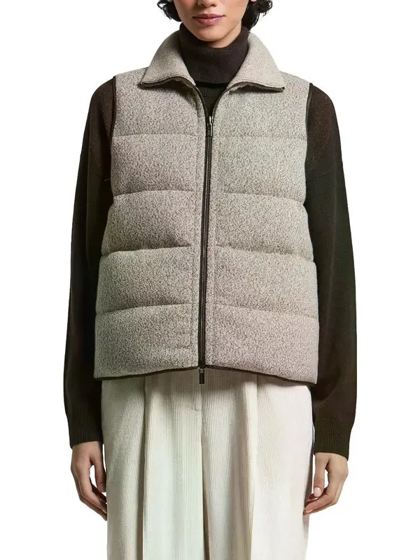 Peserico Quilted Reversible Gilet - Brown